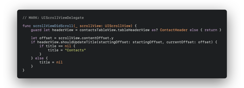 iOS: Update UINavigationBar Title on Scroll – Mark Brownsword